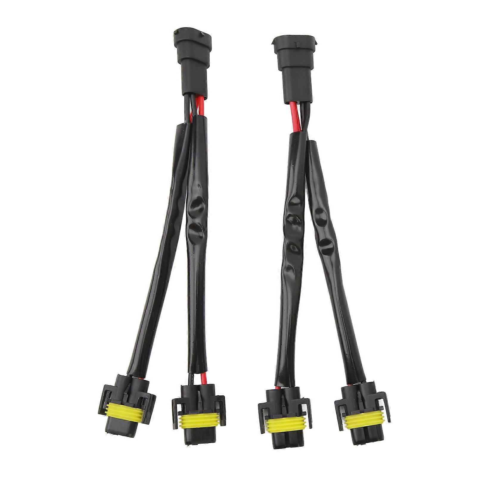 2 Pcs H11 H8 H9 Extension Wiring Harness Male to Female 2 Way Headlight Splitter Wire Harness ...
