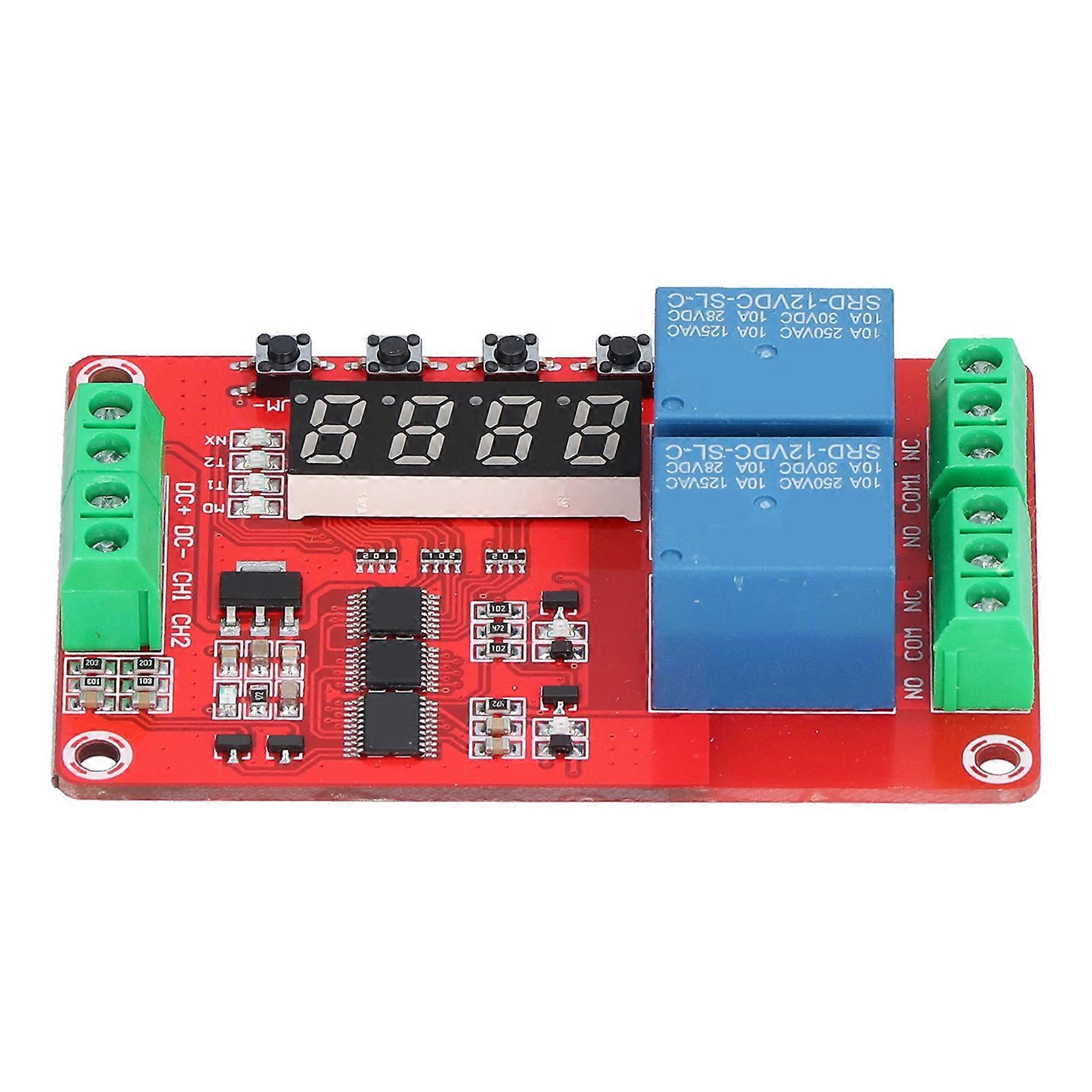 Time Delay Relay Multi Functional 2-Channel Self Lock Cycle Timing ...