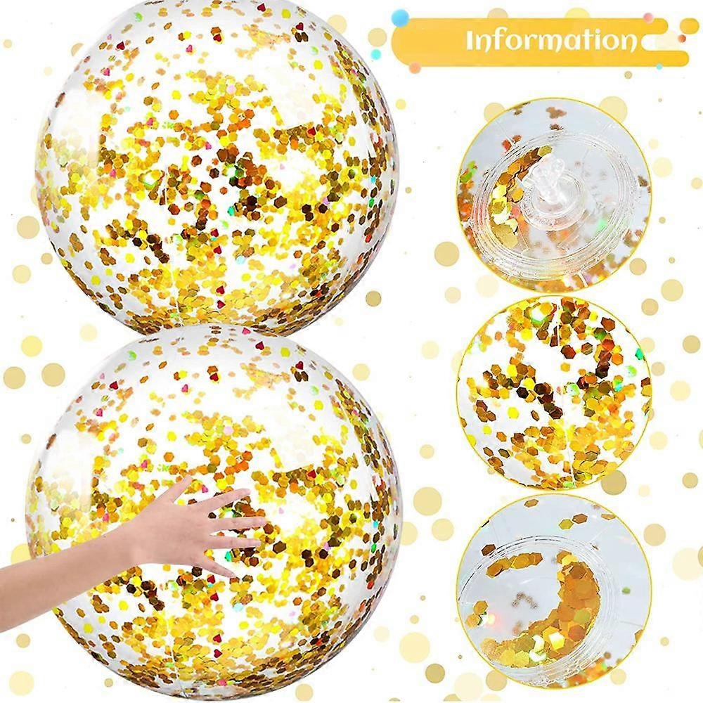 5 Pack Beach Ball Jumbo Pool Leksaker Bollar Giant Confettis Glitters ...
