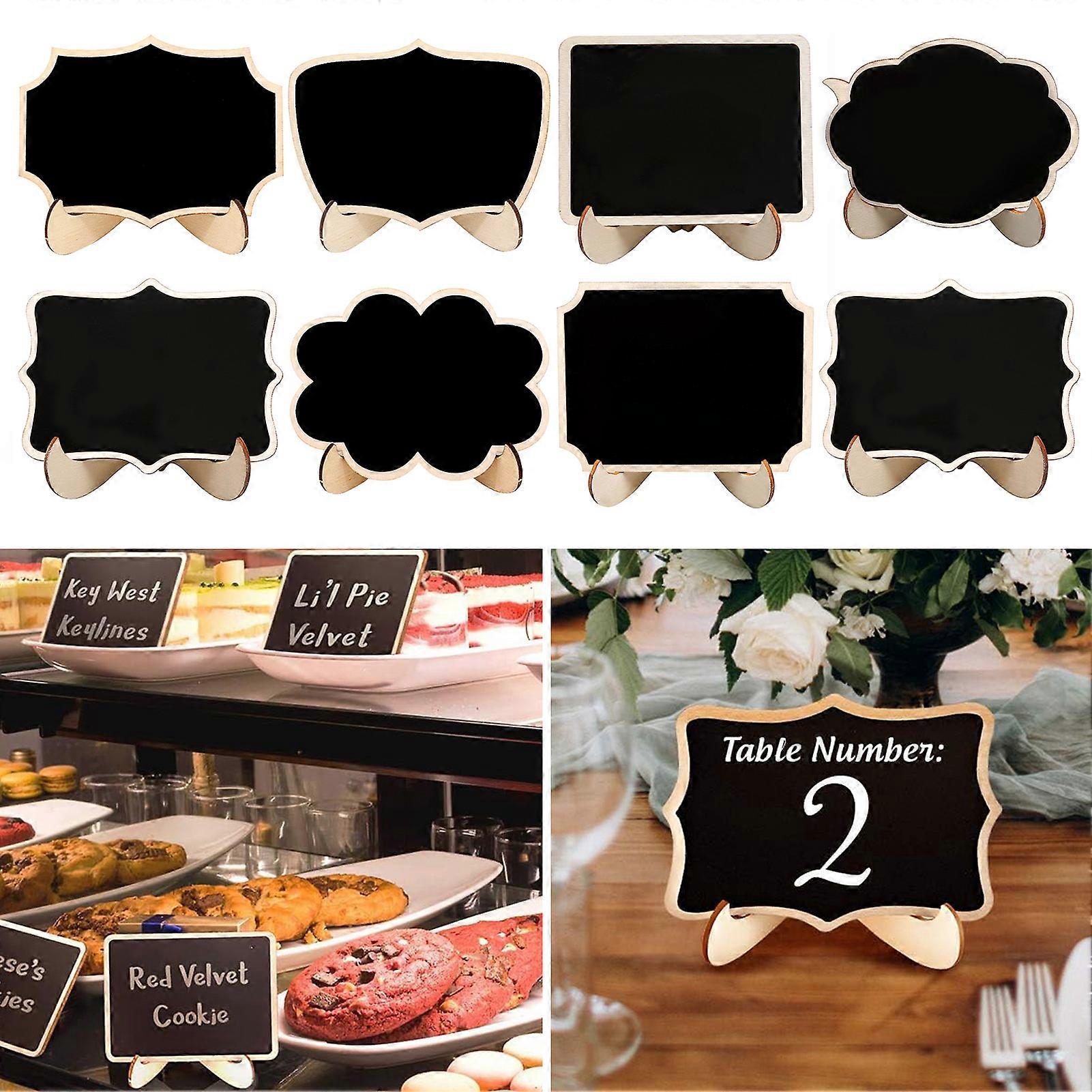 10Pcs Mini Chalkboard Sign with Stand Wooden Desktop Blackboard ...