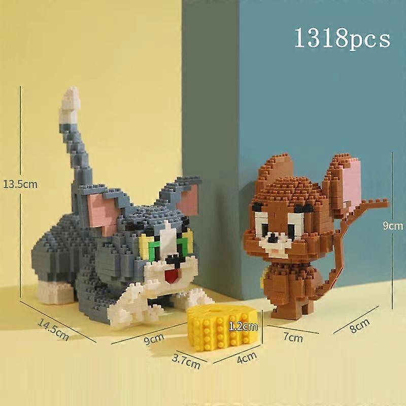 Anime Model Bricks Mini Pet Cat And Mouse Micro Building Blocks Toy ...