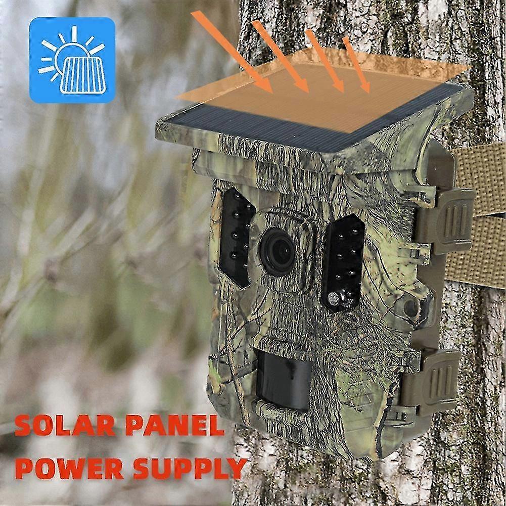 Wildlife Camera Solar Energy Trail Cam 4K with 1080P Night Vision ...