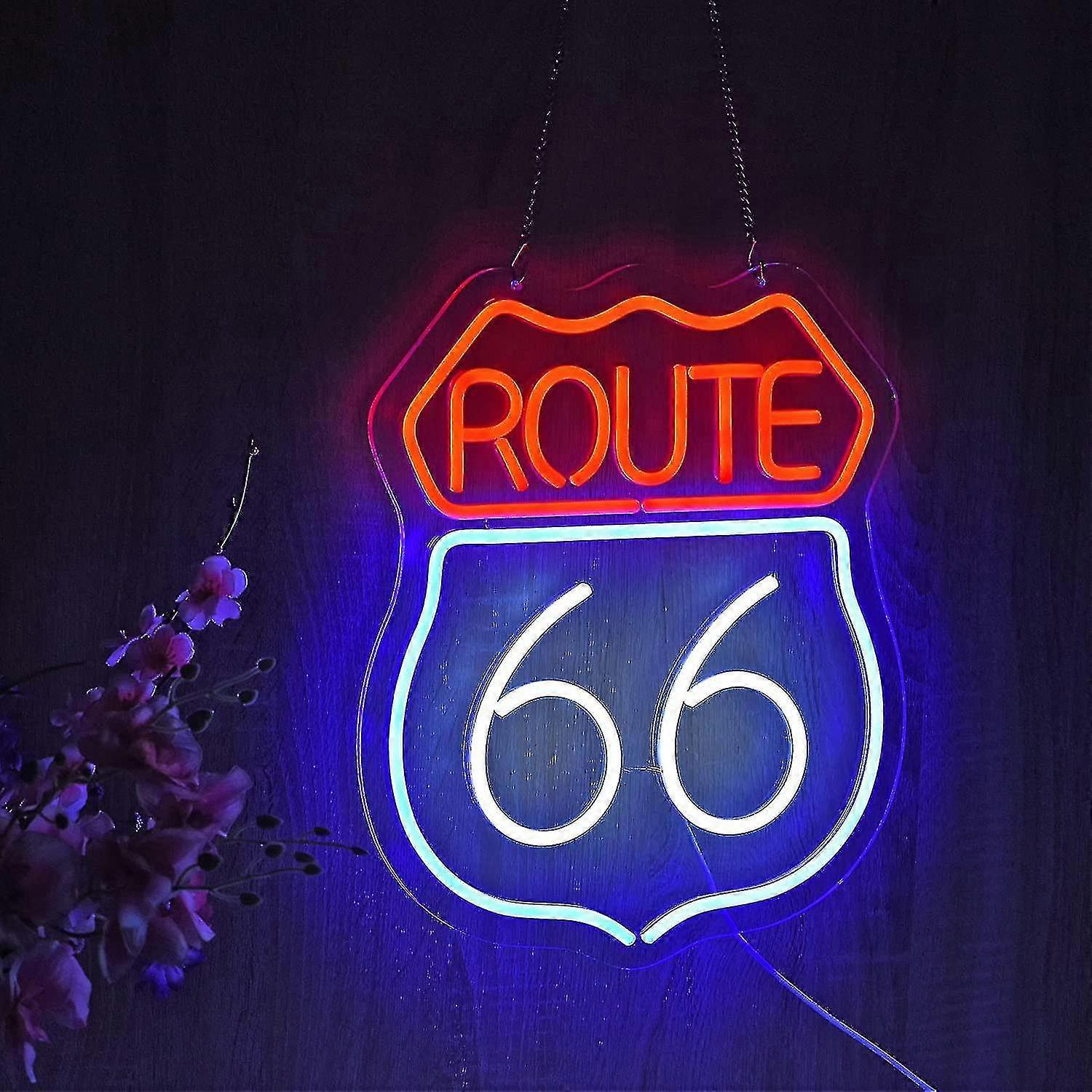 Historic Route 66 Neon Sign Beer Bar Home Art Man Cave Neon Light ...