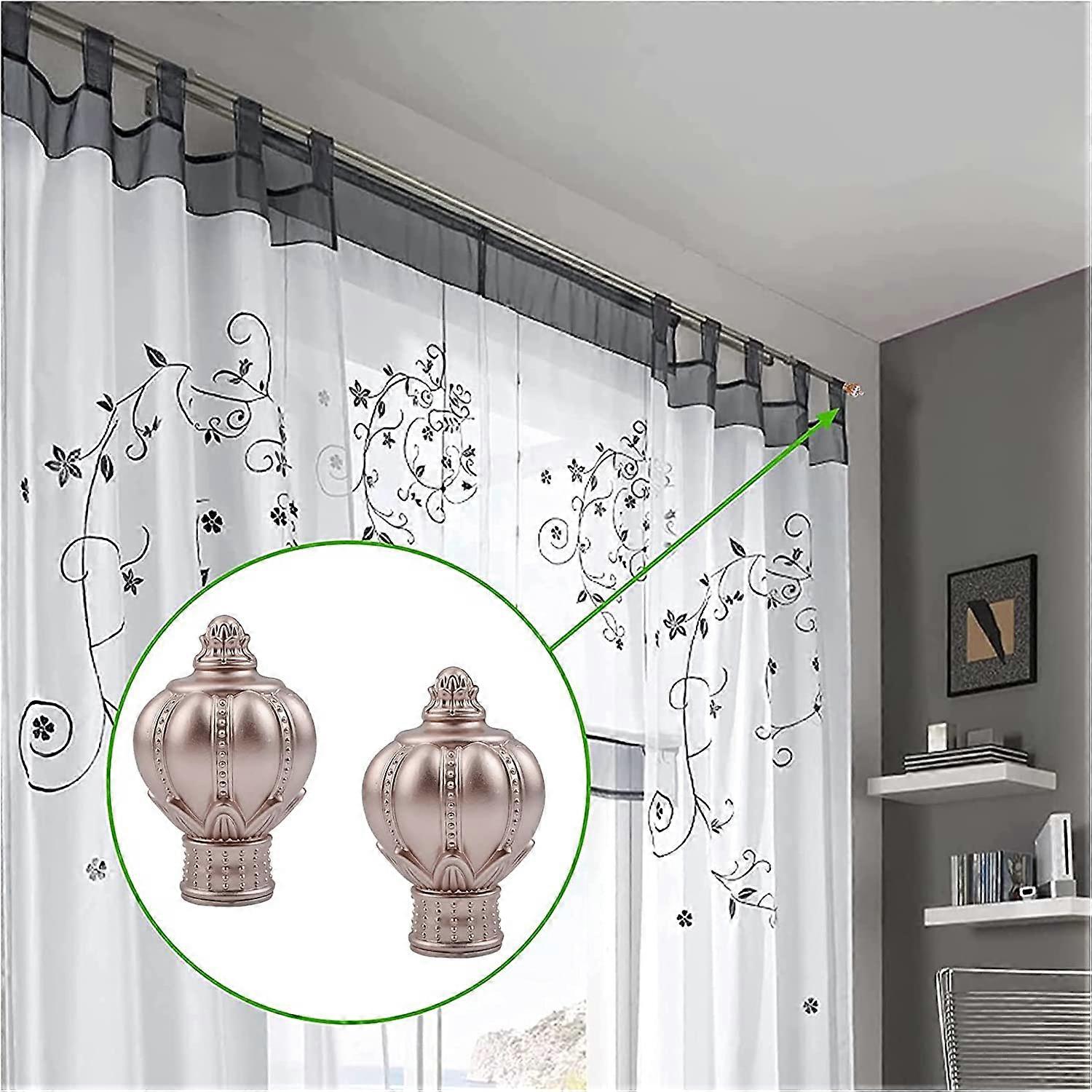 Curtain Finials, Drapery Rail Pole Head Cap Decorative Window Curtain ...