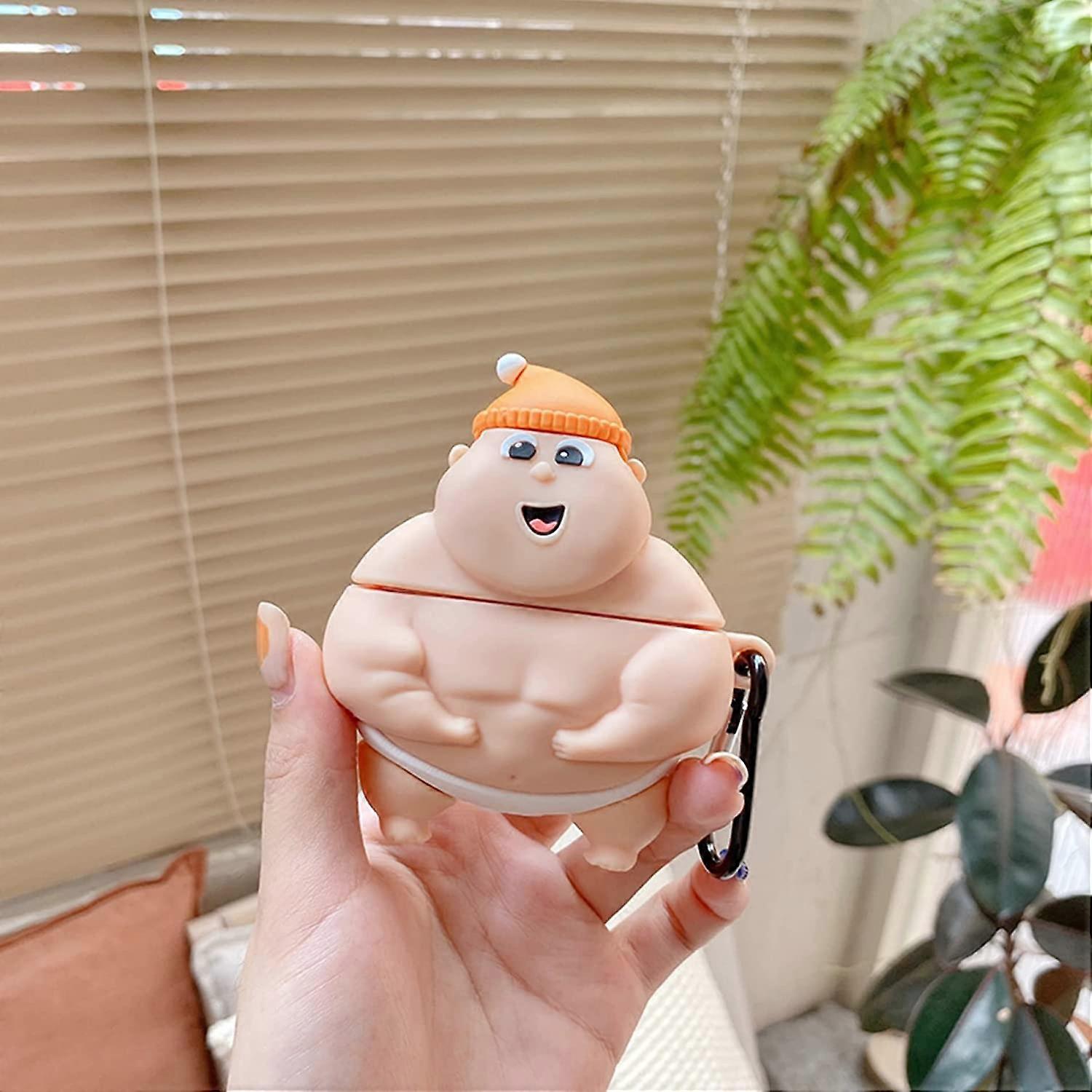 PVC Case for Airpods Pro, 3D Cute Cartoon Fat Boy Sumo Wrestler with ...