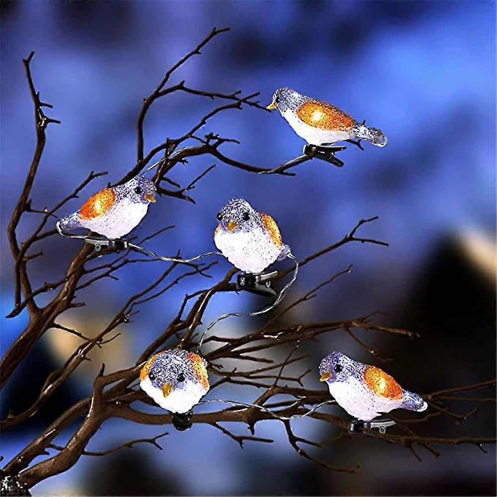 Outdoor Christmas Decorations Birds String Lights,led Acrylic 5 Birds ...