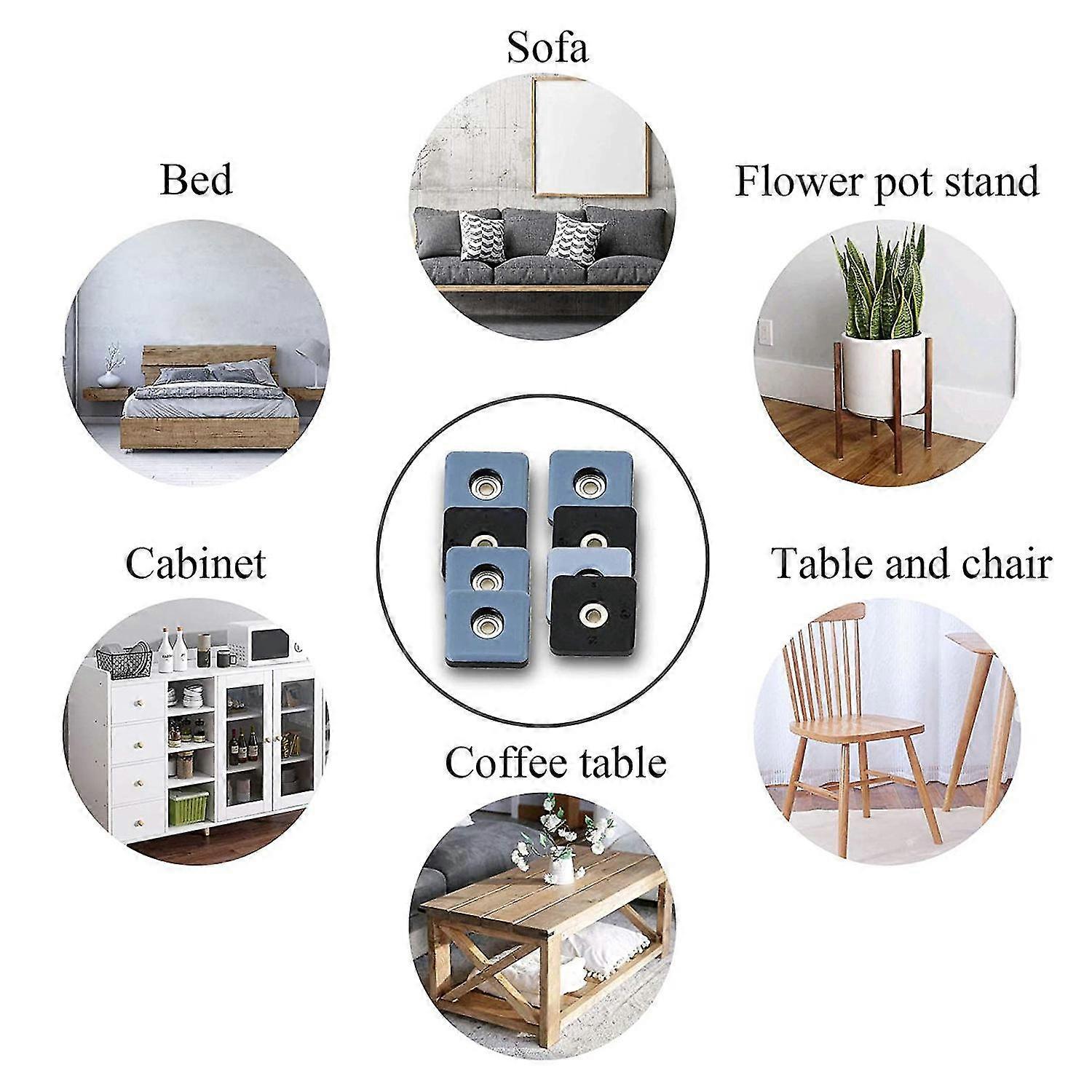 20pcs Furniture Sliders For Carpet Ptf Furniture Glides Screw-in Square ...