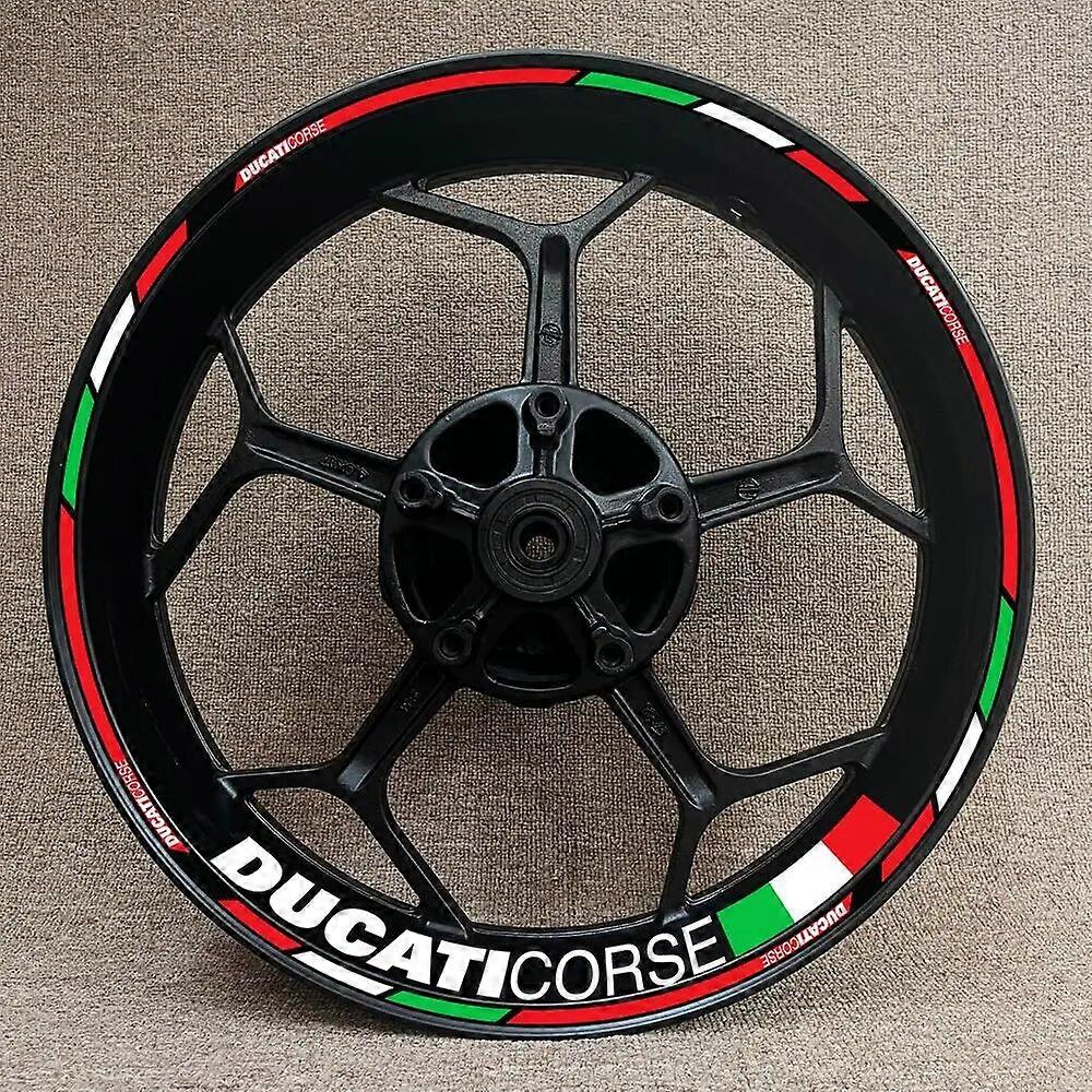 Full Set 17 Inch Hub For Ducati Corse Wheel Tricolor Logo Decal Rim V4 ...