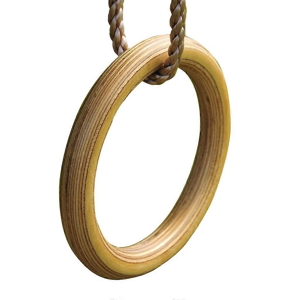 1 Pair Wooden Children Swing Rings with Rope Playground Flying Gym ...