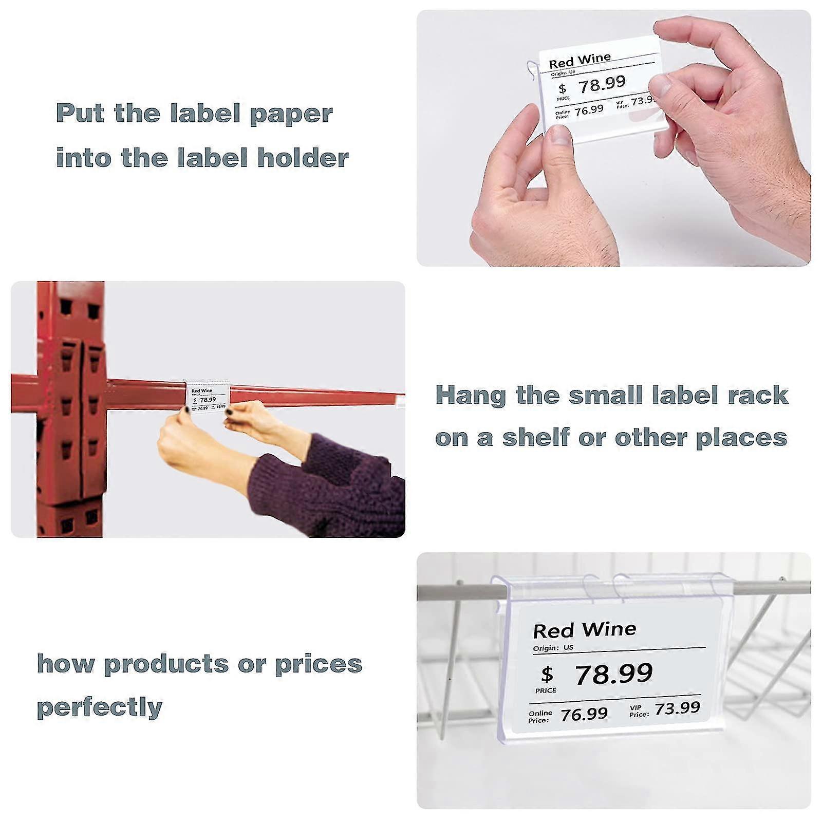 70pcs Clear Plastic Label Holders For Wire Shelf Retail Prices Tag ...