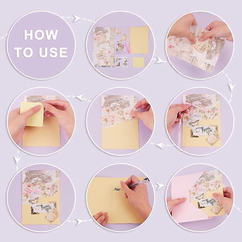 Handgjorda DIY gratulationskort kit 15 tomma kort 15 färgglada kuvert ...