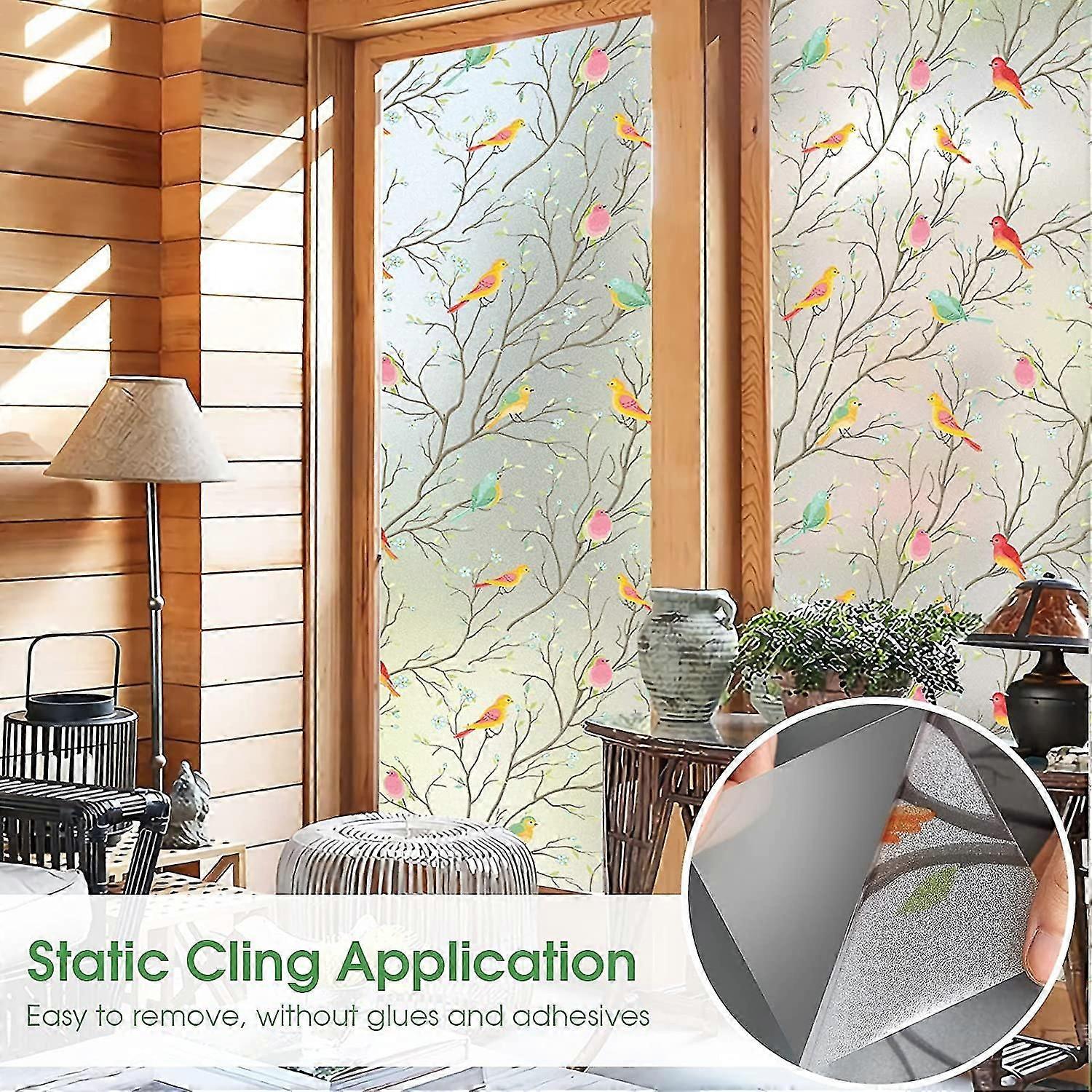 Window Privacy Film, Stained Glass Window Film, Non-sti Electrostatic ...