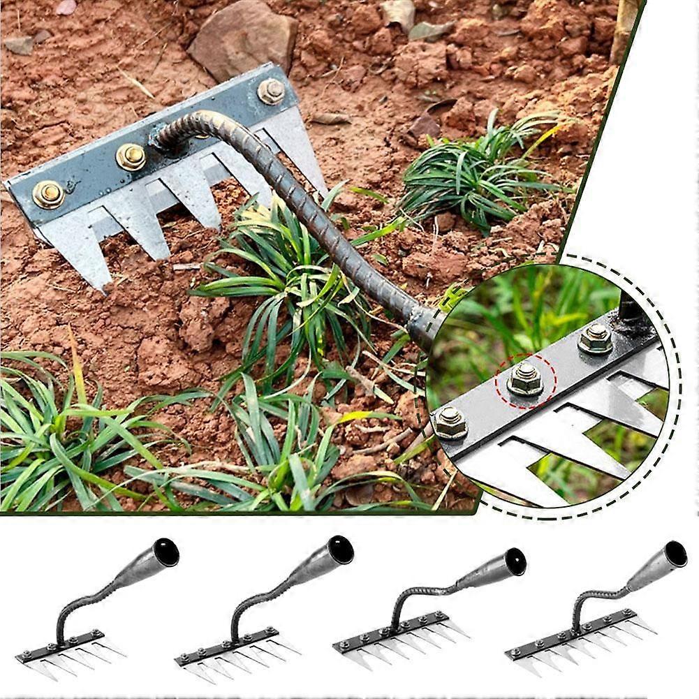 5/6/7/8 Teeth Carbon Steel Garden Weeding Rake, Garden Rakes Metal ...