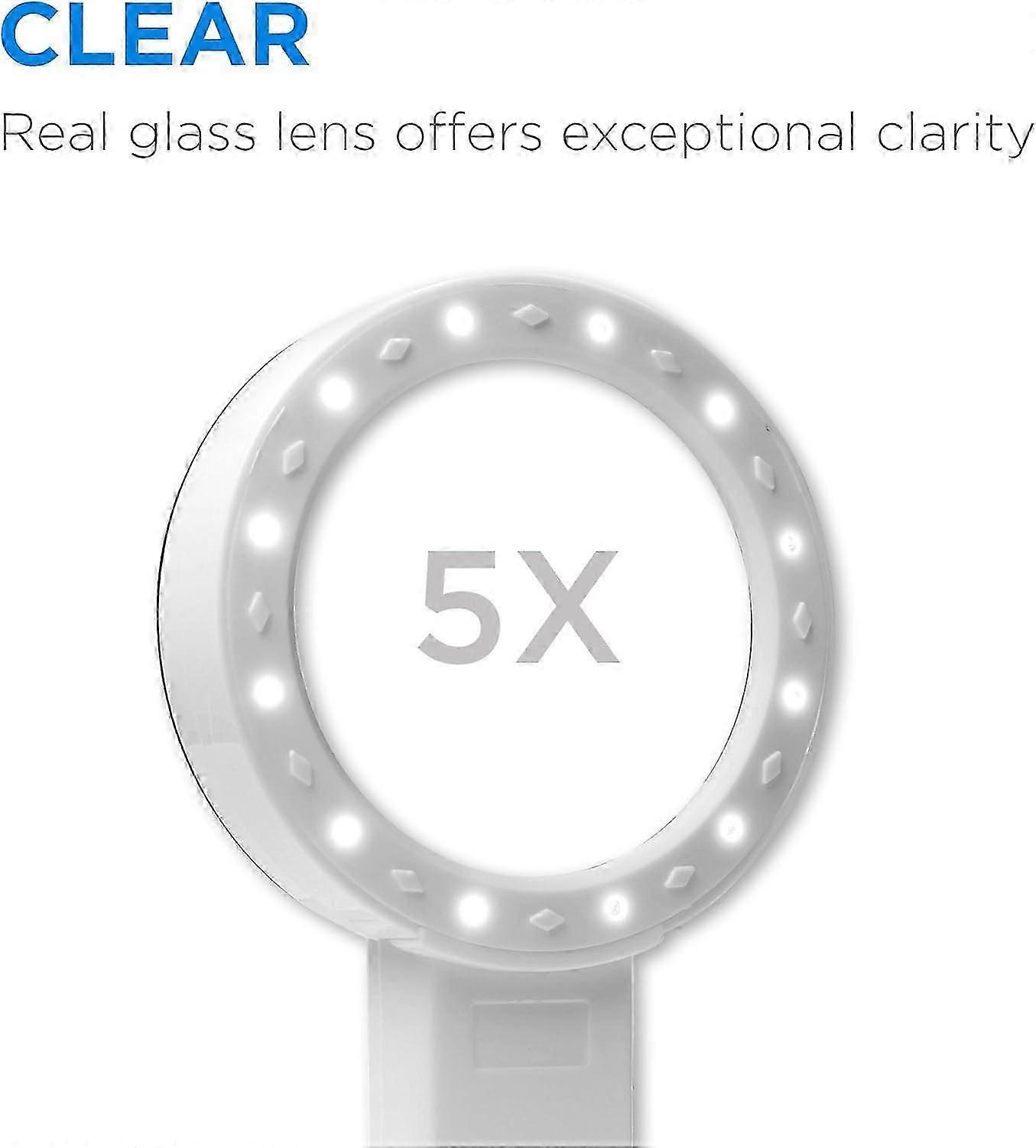 5x high power illuminated magnifier, 90mm large distortion free ...