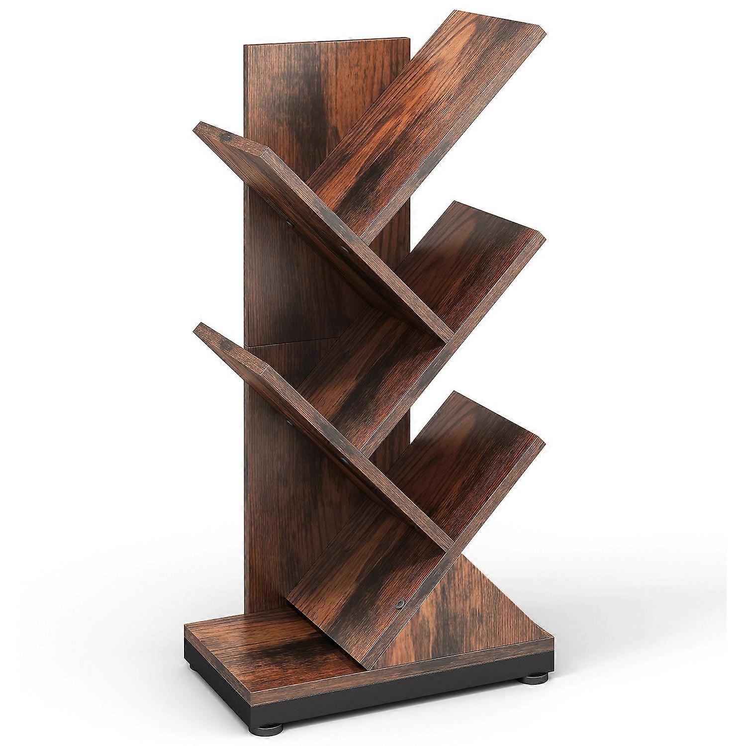 AWD-1 V9 Small Tree Leaf Bookshelf with Metal Frame Adjustable Feet ...