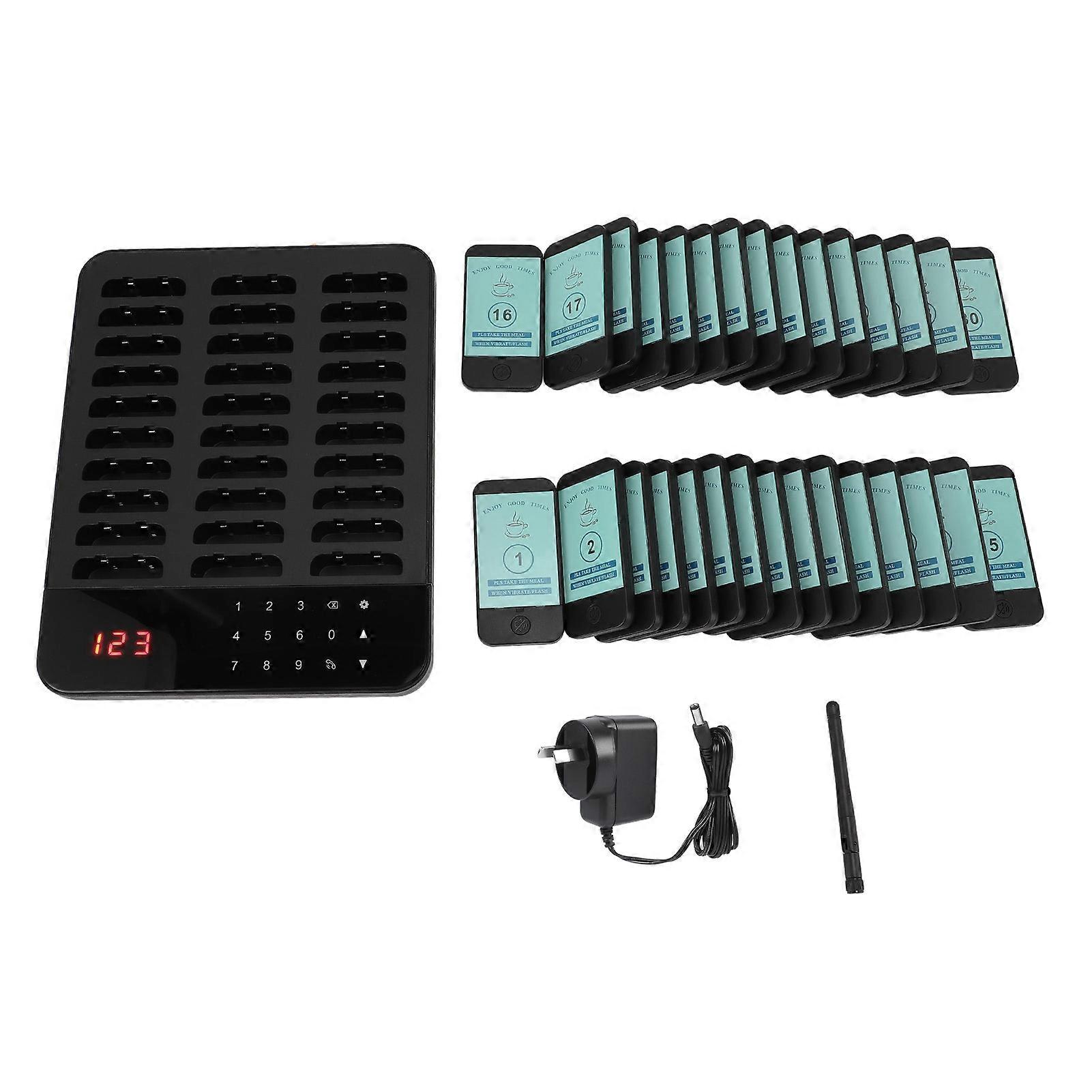 1 to 30 Wireless Calling System Vibration Buzzer Flash Guest Waiting ...