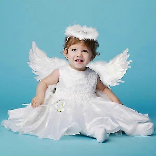 Angel Wings and Halo, White Angel Wings Fallen Angel Wings Halloween ...