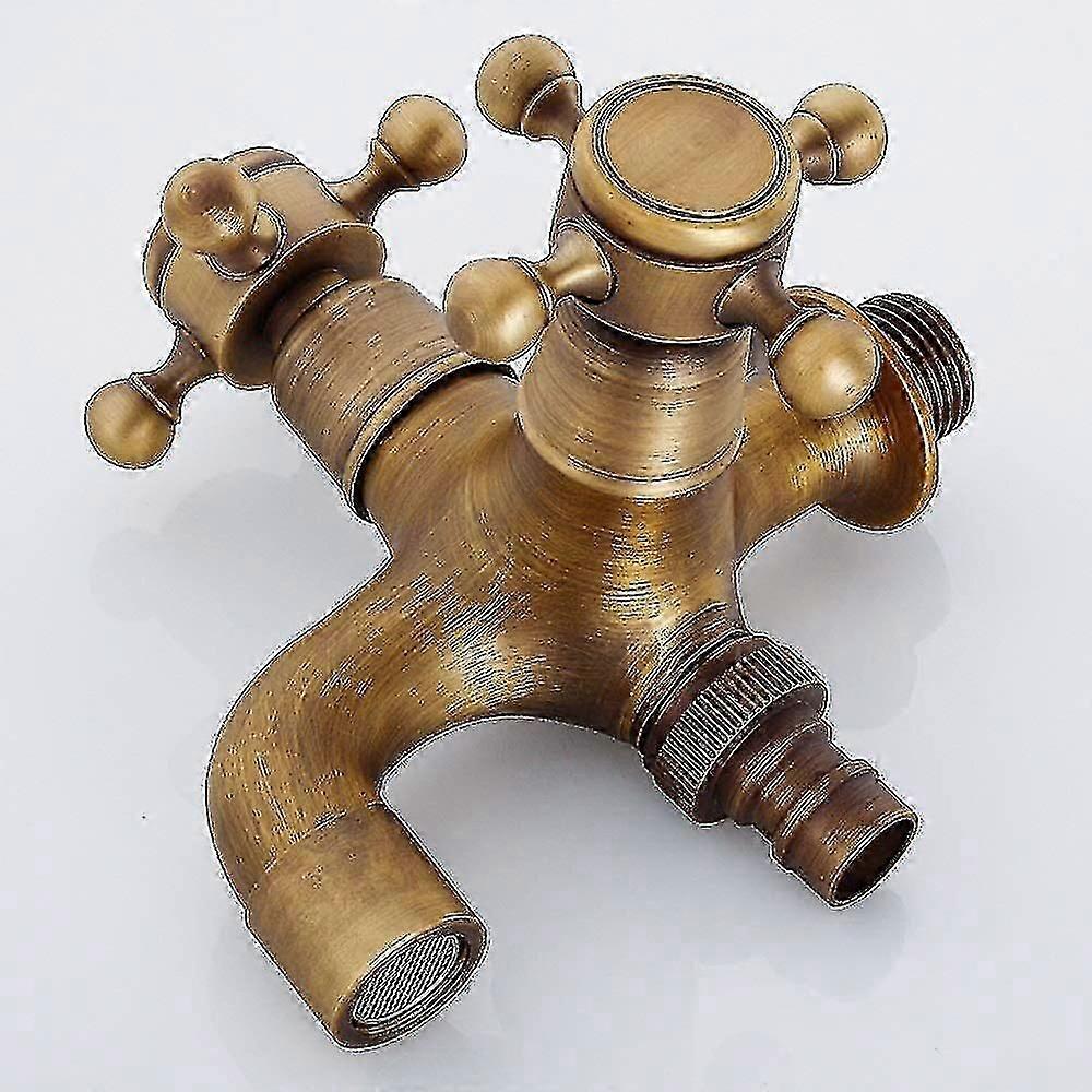 Double Drain Faucet Garden Faucet Antique Style Double Ball Drain ...