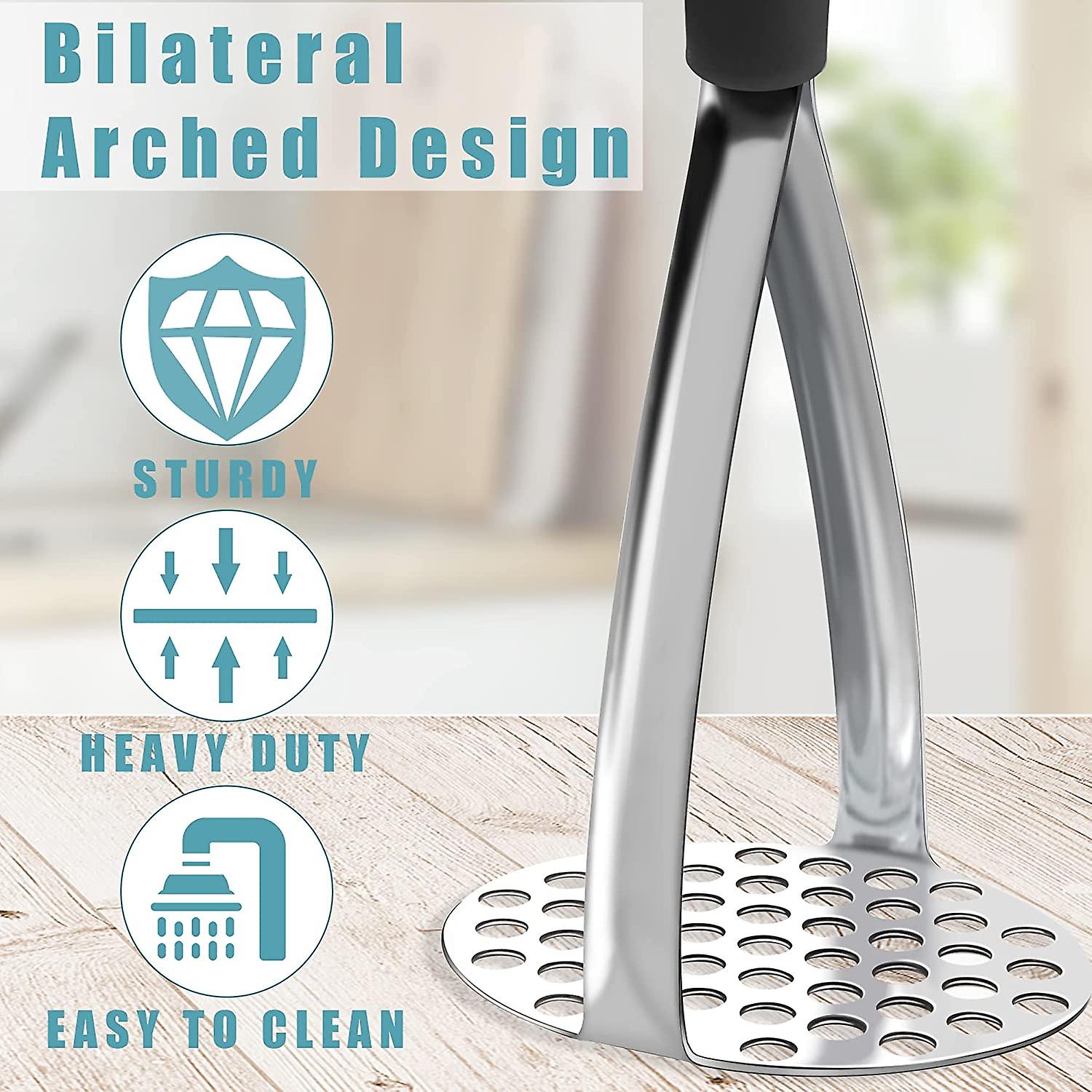 Potato Masher Stainless Steel Hand Plate Food Masher Kitchen Tool For ...