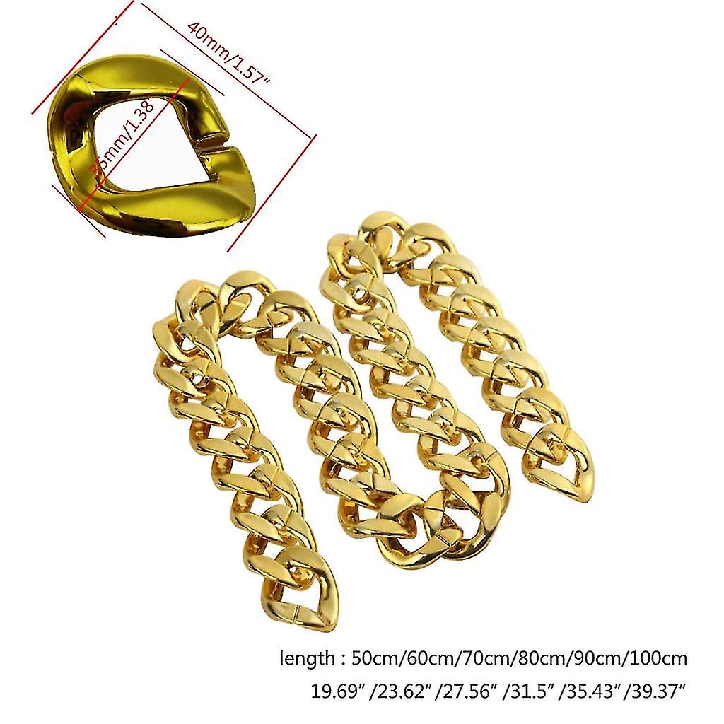 Big Chunky Necklace Rapper Fake Gold Chain 90s Hip Hop Gold Plastic ...