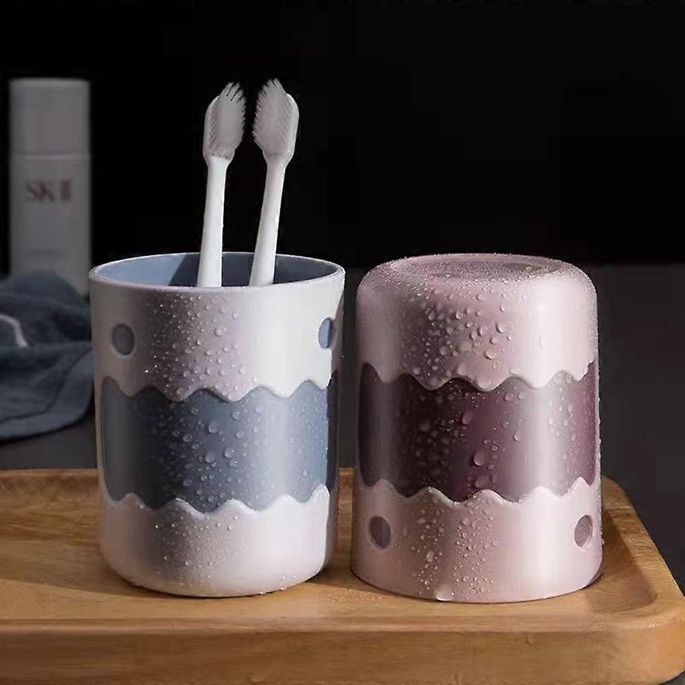 Two-color toothbrush cup, cartoon little monster pattern (pink, purple ...