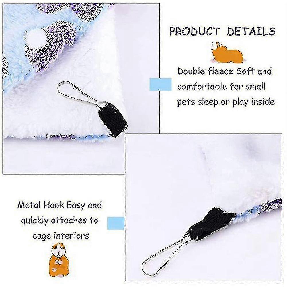2 Pieces Guinea Pig Rat Hammock Guinea Pig Hamster Ferret Hanging Hammock Toys Bed Compatible ...