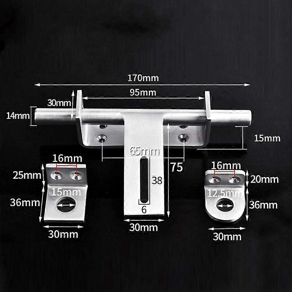 Stainless Steel 304 Heavy-duty Left And Right Bolts Sliding Door Lock ...