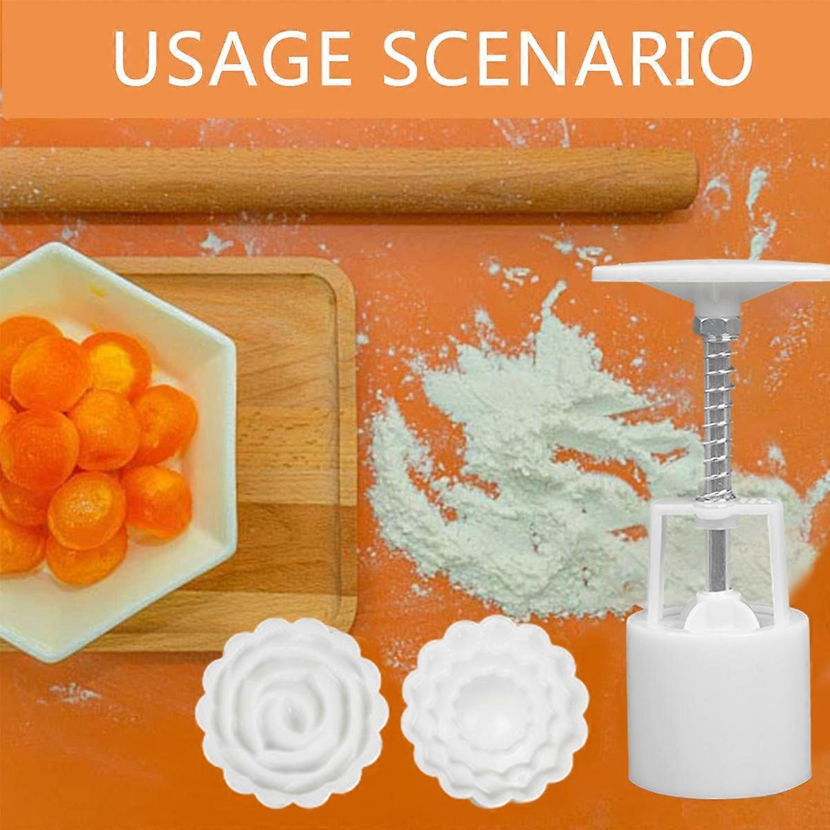 Mooncake Press Molds, Chinese Flower Moon Cake Press Mold, Hand Pressed ...