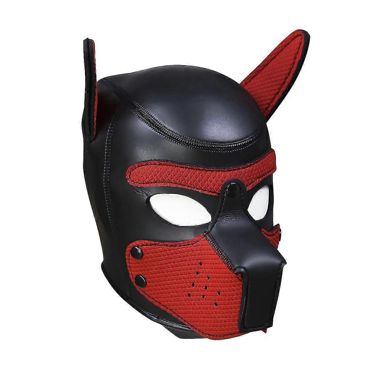 3d Dog Head Mask Role-Playing Red Dog Mask Role-Playing Full Head With ...