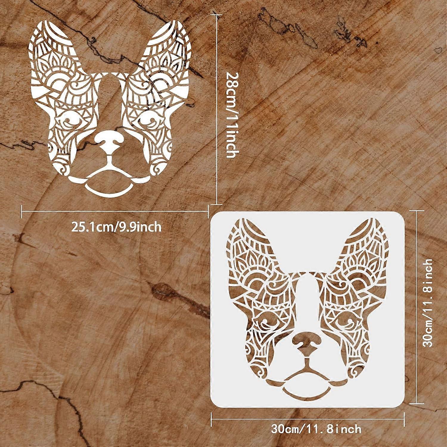 1Pc Dog Painting Stencil Reusable Stencil Boston Terrier Template Dog ...
