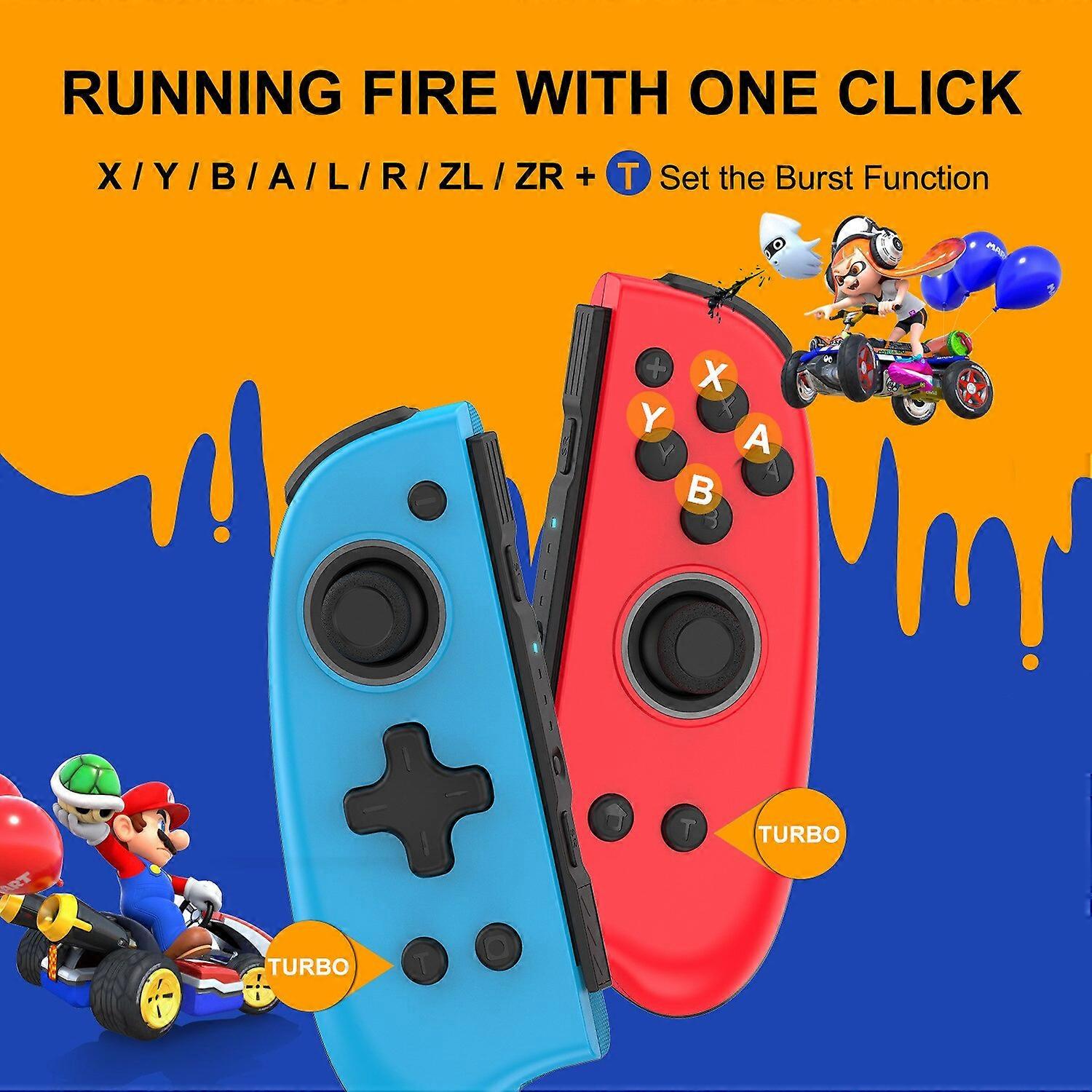 For Switch Joy-pad Controller NS Wireless Gamepad With Wake Up With Colorful Lights Game Handle ...