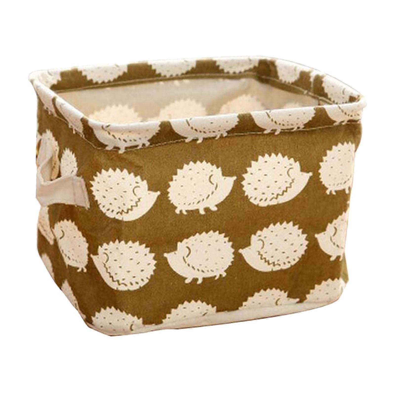 Cotton And Linen Desktop Storage Box Small Fresh Cloth Storage Basket ...