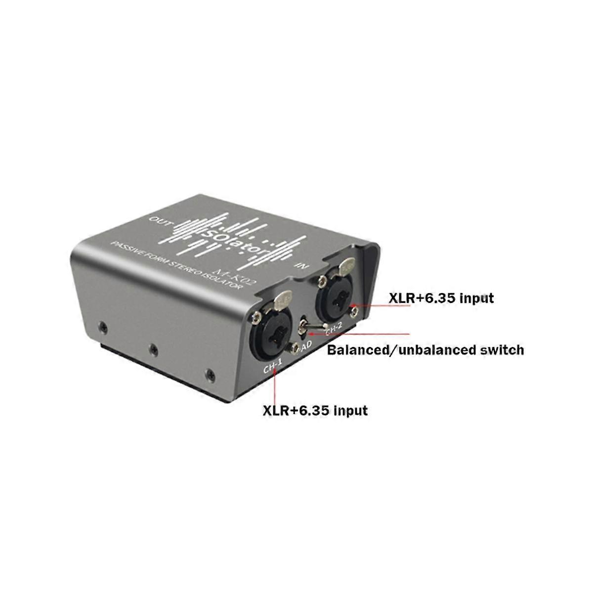Passive Dual 6.35mm to XLR Audio Stereo Signal Isolator 2 in 2 Out ...