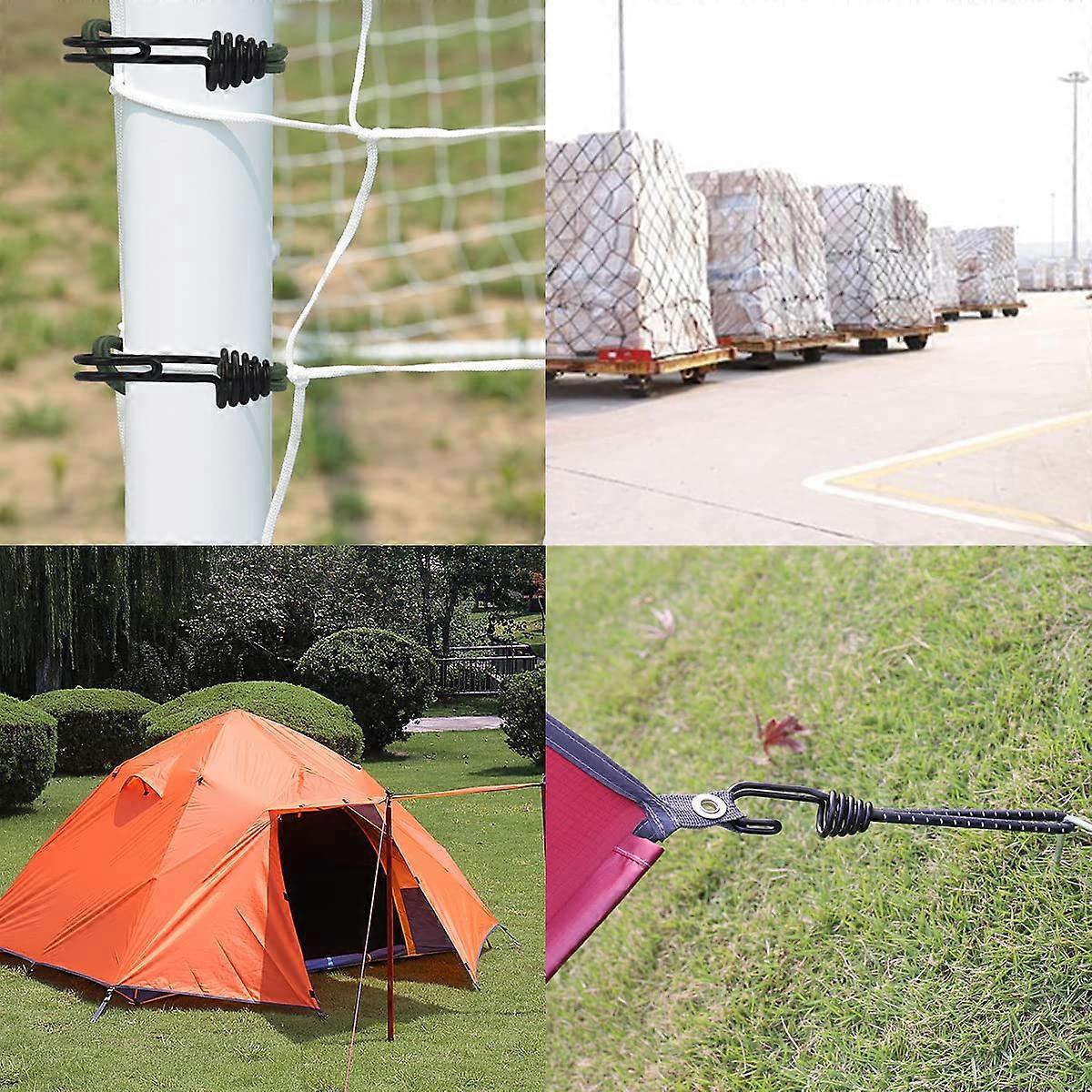 Outdoor Bungee Cords with Hooks - 8pcs Tent Elastic Rope Buckle Hook ...