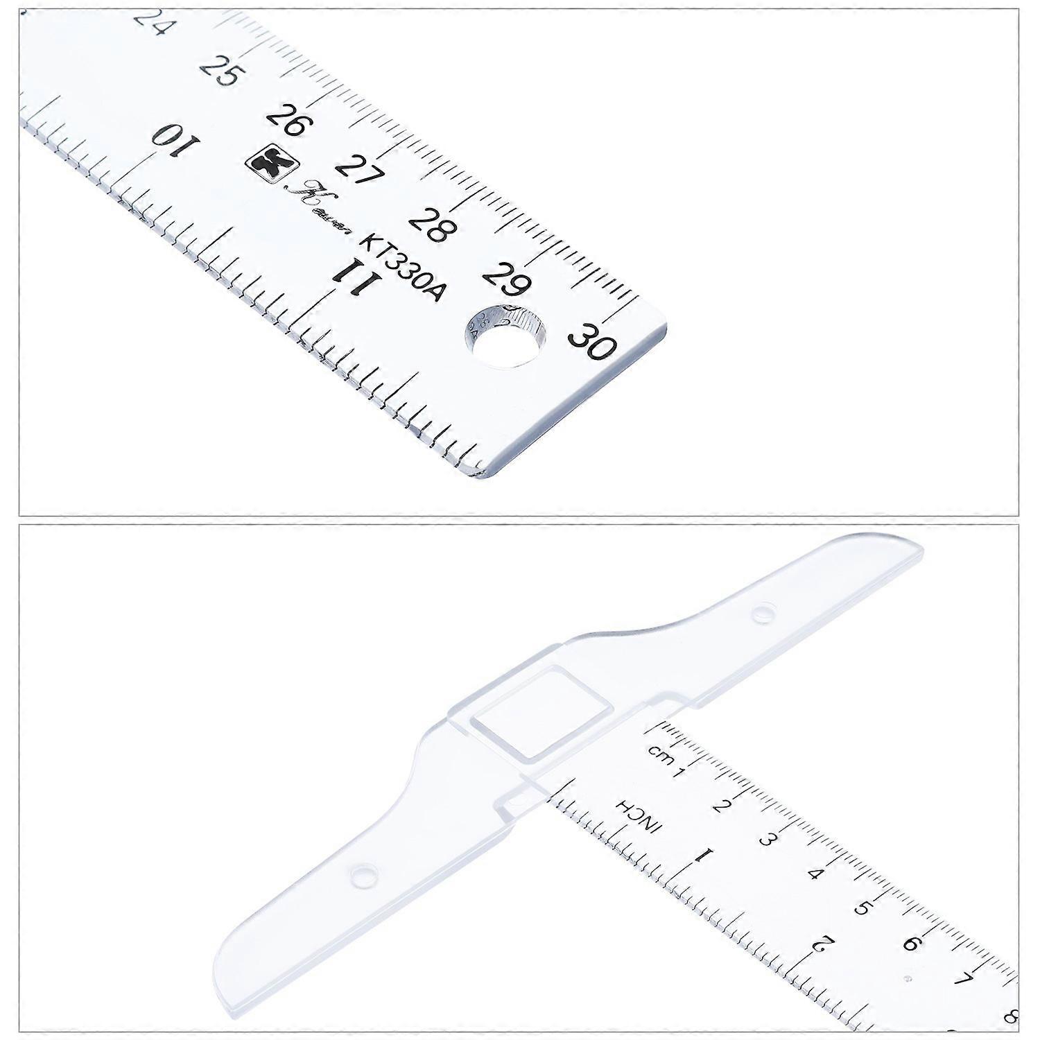 12 Inch/ 30 cm T-Square Junior Clear Plastic T-Ruler for Drafting and ...