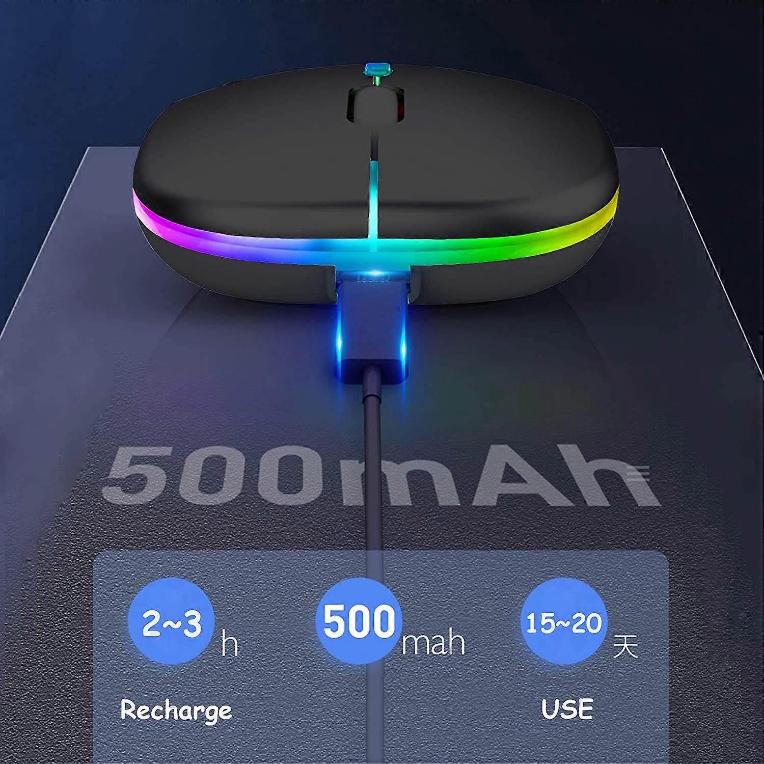 Rechargeable Wireless Mouse,Bluetooth Mouse,Two Modes(BT 5.1+2.4G ...