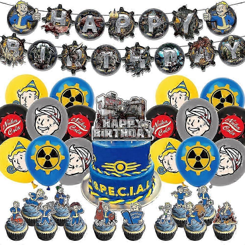 Fallout Game Vault Boy Kids Birthday Party Supplies Balloons Banner ...