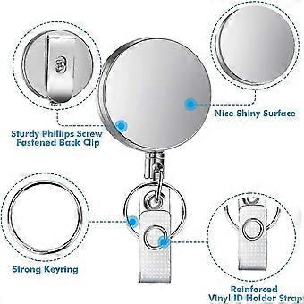 Keychain Extendable Steel Wire,4 Pack Metal Id Card Yoyo,retractable ...