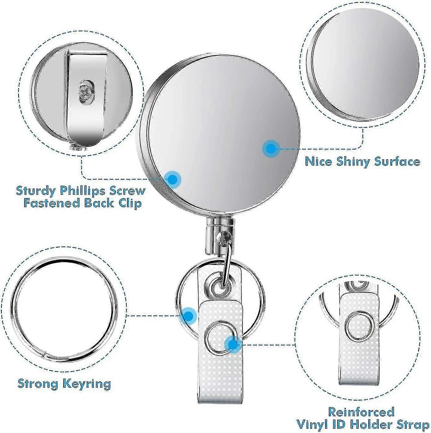 Keychain Extendable Steel Wire,4 Pack Metal Id Card Yoyo,retractable ...