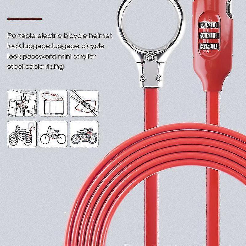 Bicycle Locks Password Locks Anti-theft Mountain Bike Locks Steel Cable ...