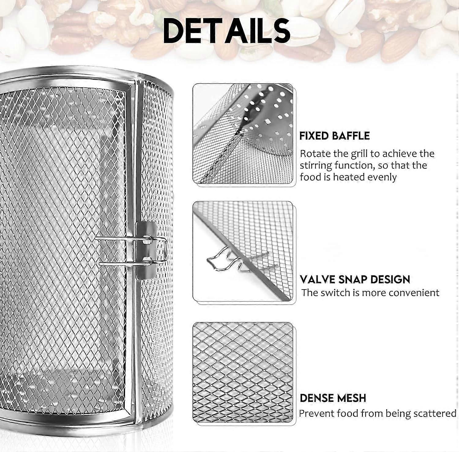 2025 New Rotisserie Basket, Stainless Steel Rotisserie Grill Roaster ...