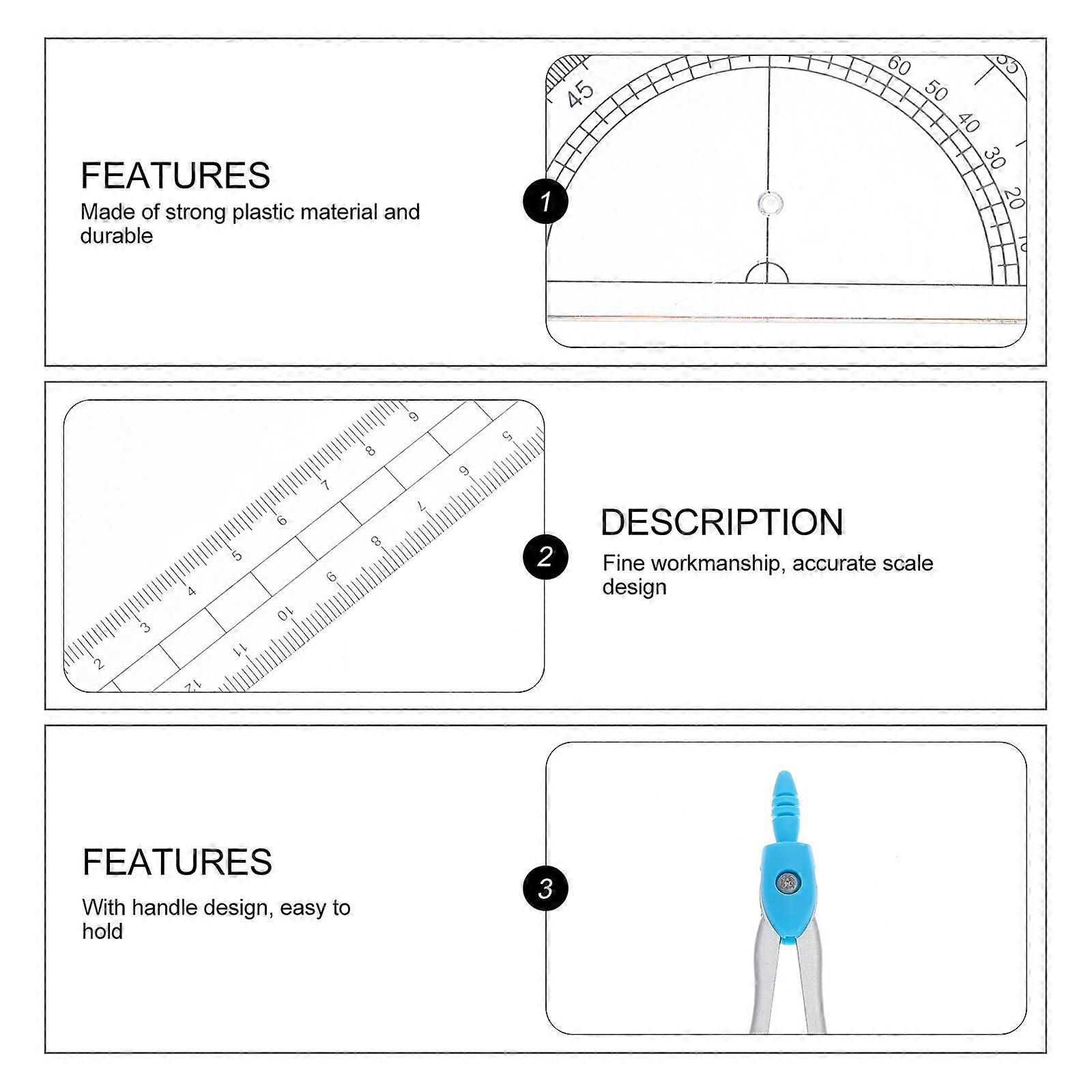 Kids Suits Compass Ruler All One Portable Drawing Kids Drafting Kit ...