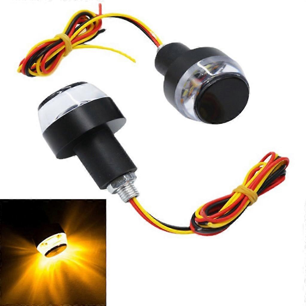 2Pcs Motorcycle Turn Signal LED Light Indicators Handle Bar End ...