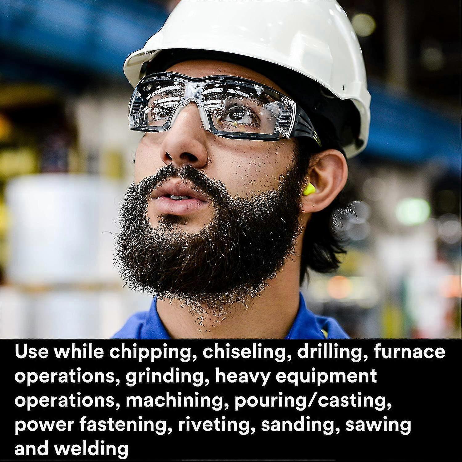 3m Ear Plugs, 2 Yellow Neons 312-1250, Uncorded, Disposable, Foam, Nrr ...