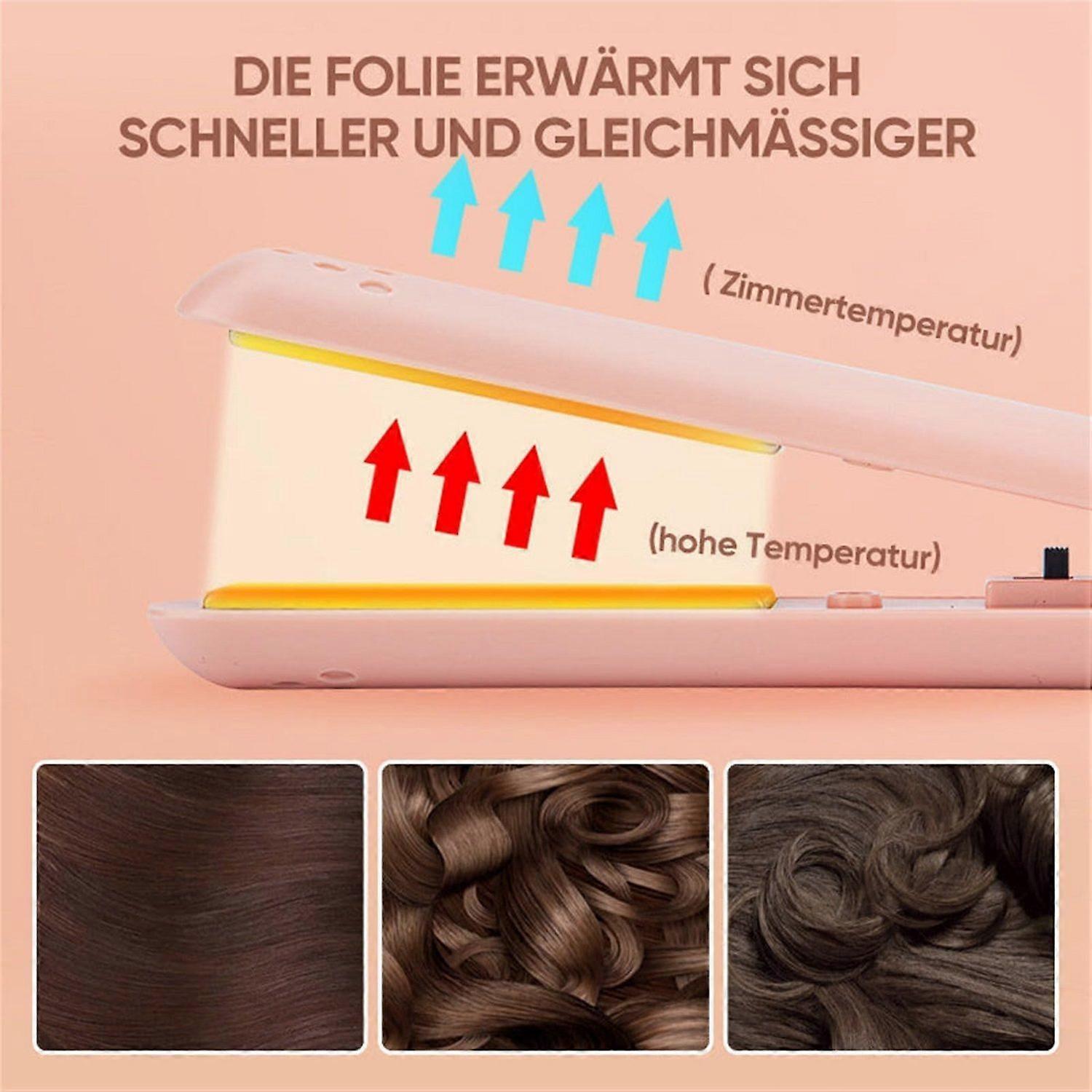 Portable mini curling iron 2-in-1 15 mm 3D floating panel USB charging ...