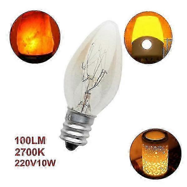 10 pcs E12 light bulb 220v-240v 10w C7 light bulb warm white filament ...