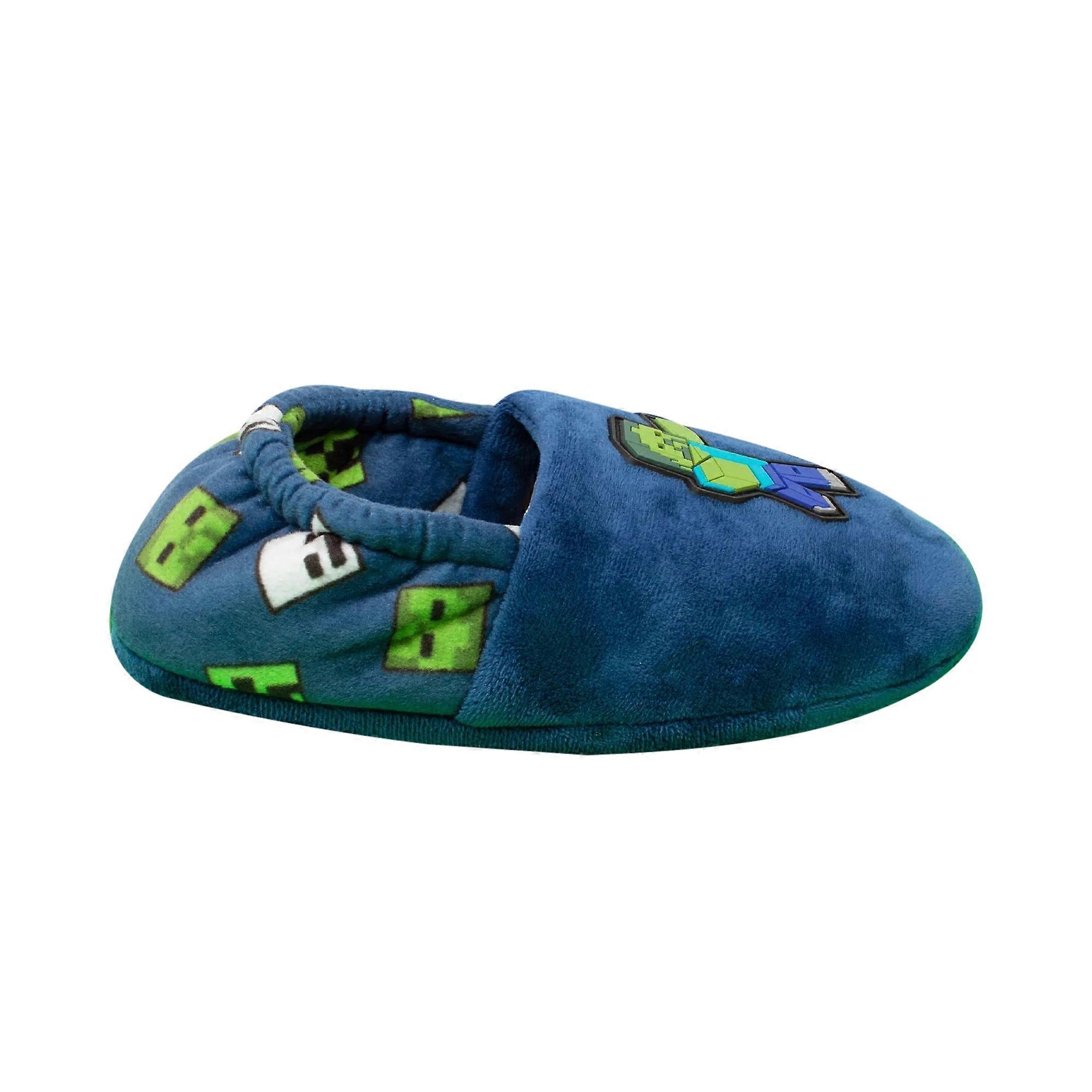 Minecraft Childrens/Kids Zombie Vs Creeper Slippers | Fruugo UK