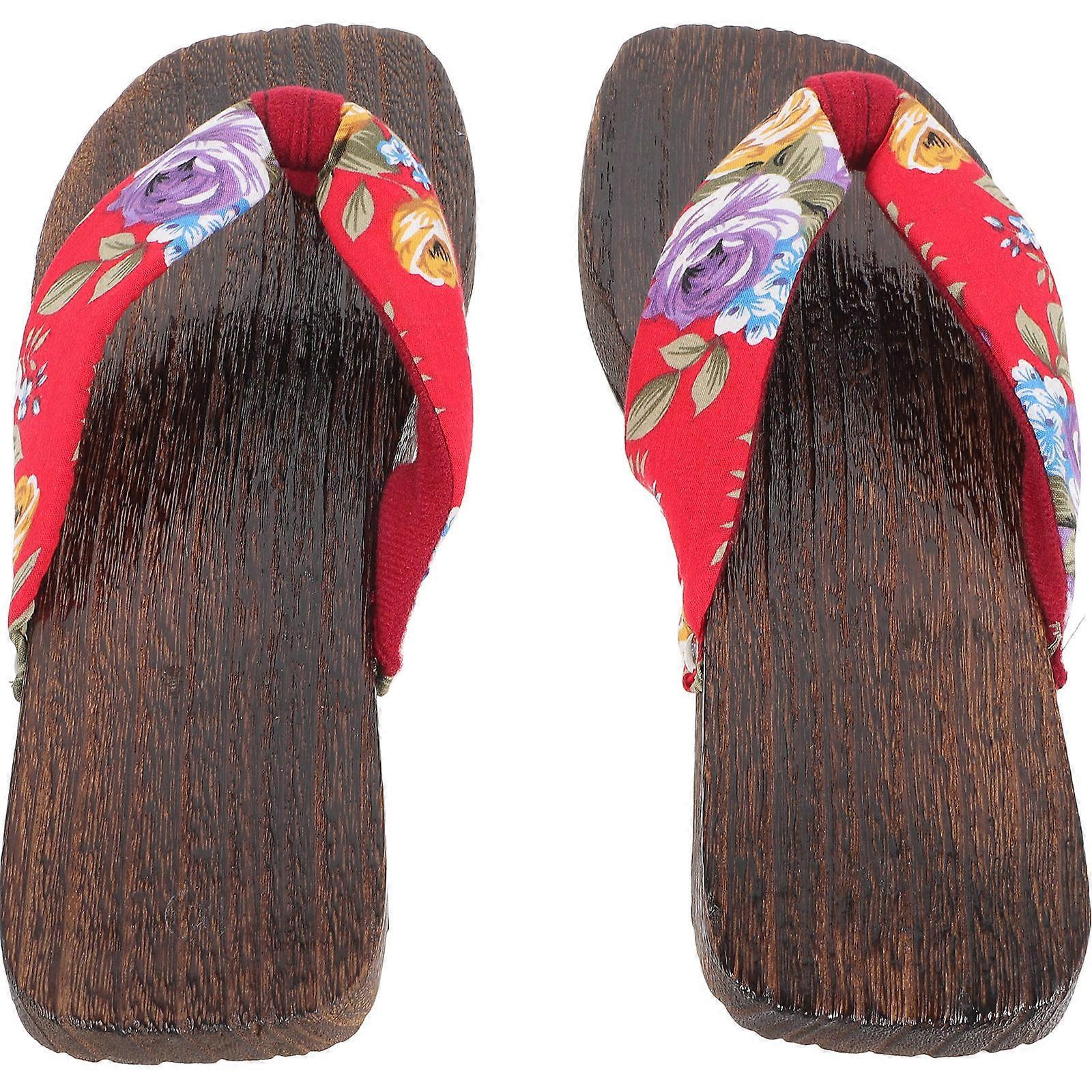 Japanese Traditional Clogs for Home Use Wooden Slippers with Cloth ...