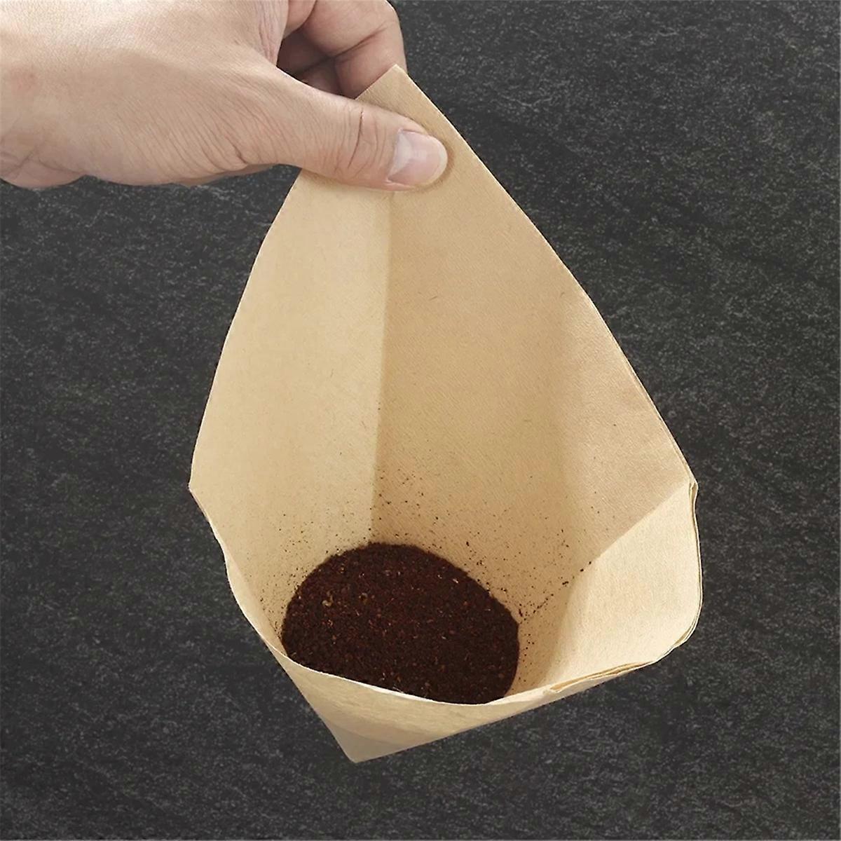 50PCS Square Coffee Filter for 3-10 Cups Natural Unbleached Disposable ...