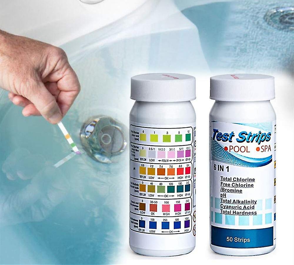 100 Strips Hot Tub 6-in-1 Pool Test Strips Suitable For Pool/hot Tub ...